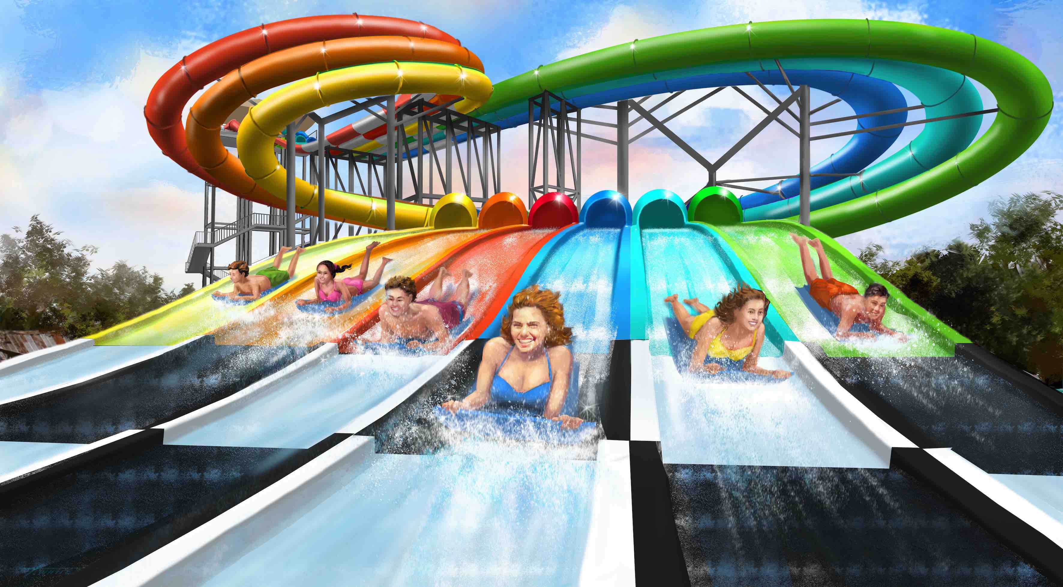 New mat racing water slide coming to Carowinds - Park World Online ...